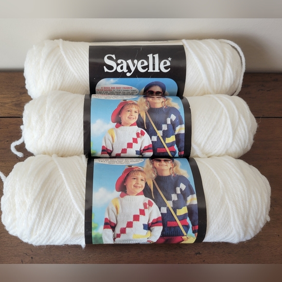 SAYELLE | Office | 3 Vintage Sayelle Yarn White | Poshmark